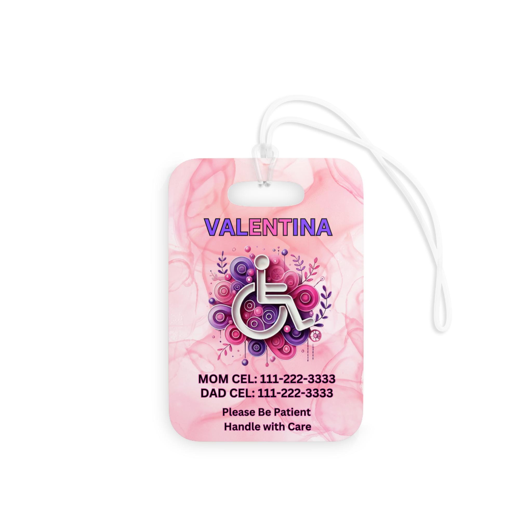 Personalized Wheelchair Tag: Double-sided Medical Alert, Safety Tag - Etsy