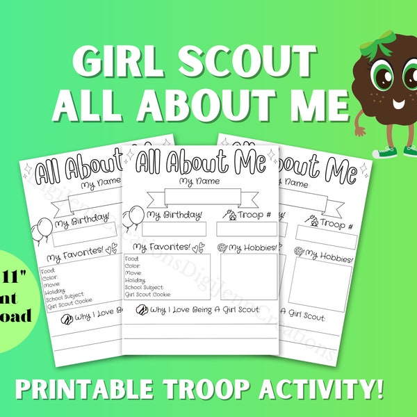 Girl Scout All About Me - Etsy