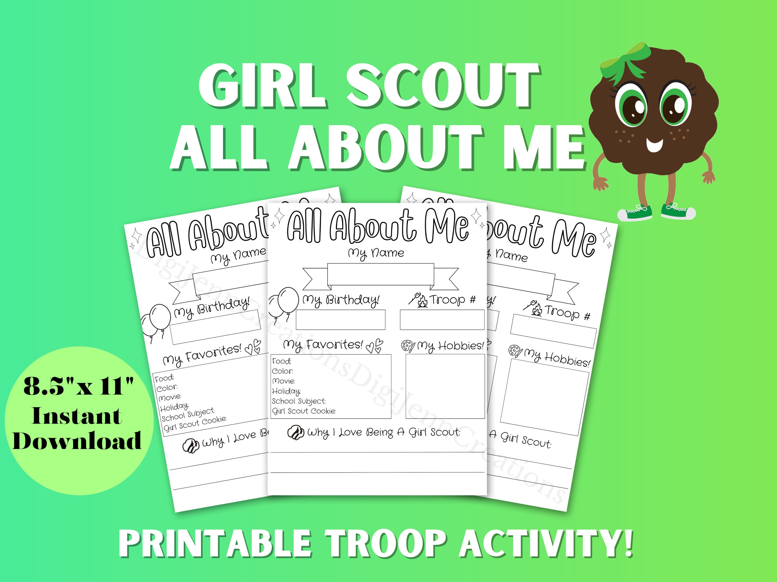 Girl Scout All About Me, Girl Scout Troop Meeting, Girl Scouts, All ...