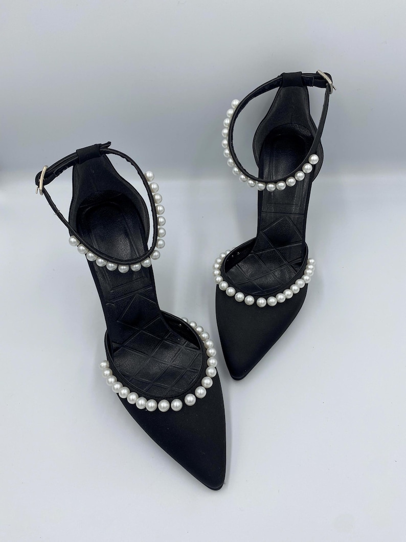 Luxury Satin Pearl-embellished High Heels-elegant & Chic Women's ...