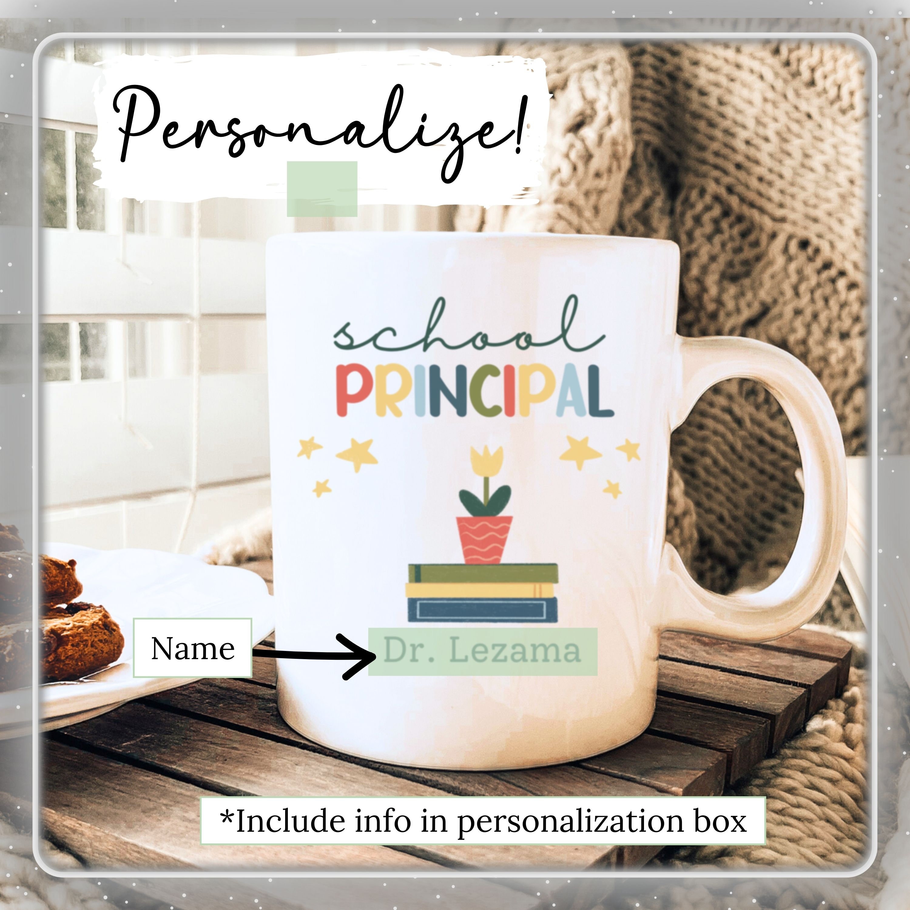 Personalized School Principal Mug, Custom Principal Name Mug, School ...