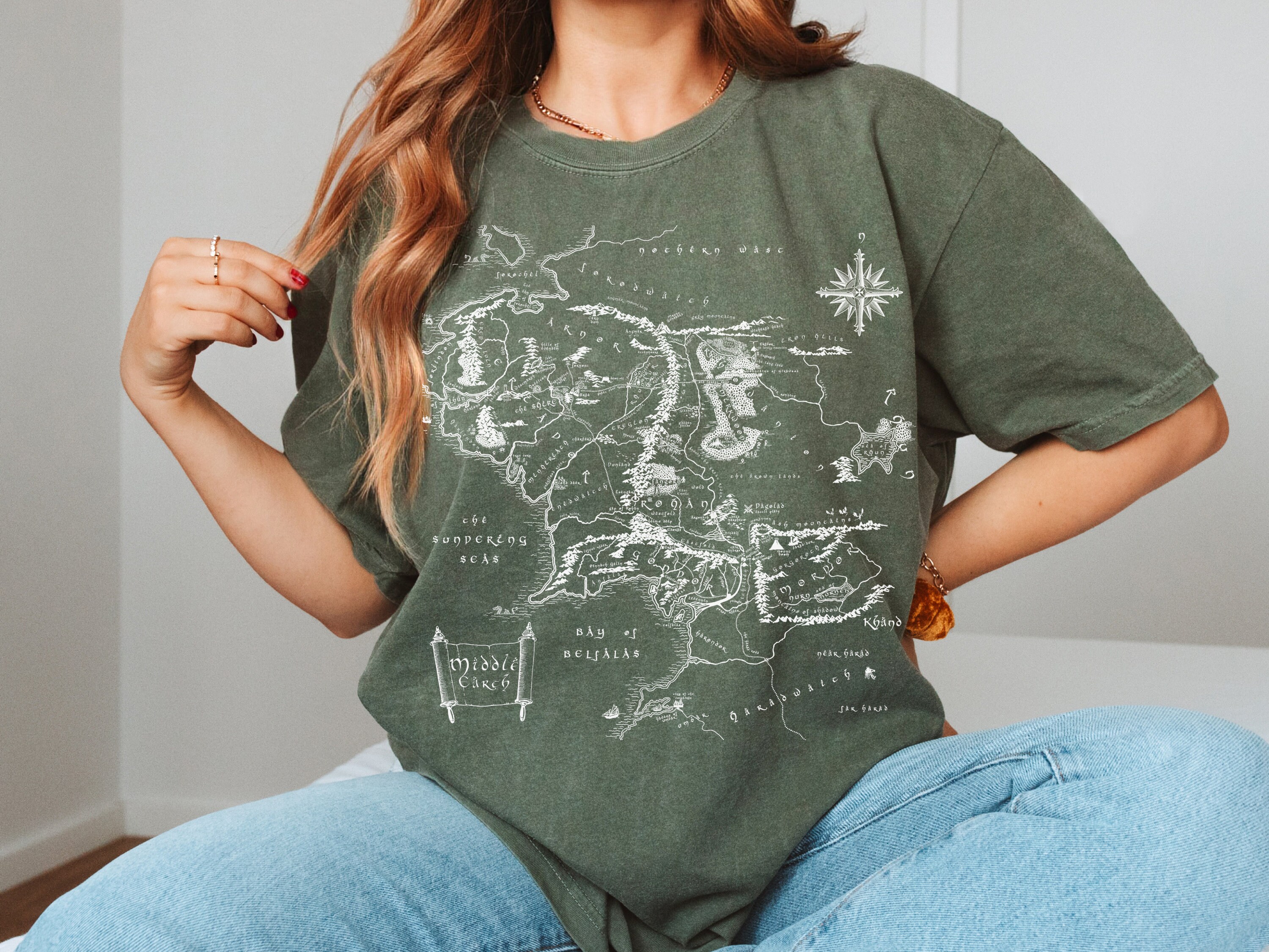 Middle Earth Map Tshirt LOTR Merch the Hobbit Shirt - Etsy