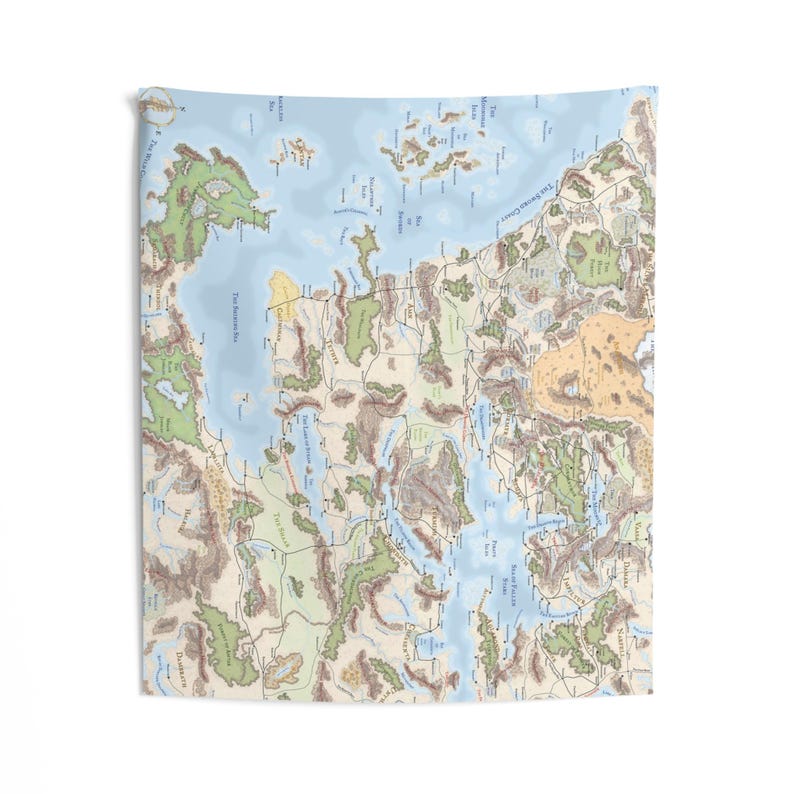 Faerun Map Tapestry, Dungeons and Dragons Decor, Gamer Gift - Etsy