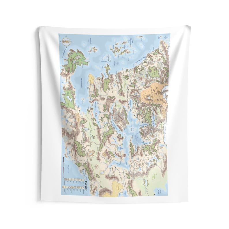Faerun Map Tapestry, Dungeons and Dragons Decor, Gamer Gift - Etsy