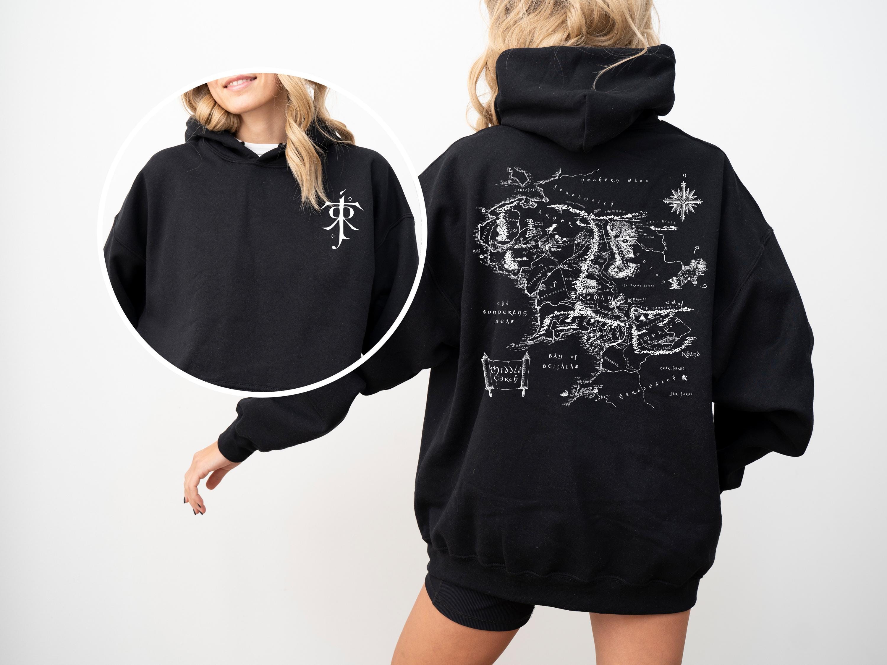 LOTR Middle Earth Map Sweatshirt, the Hobbit Merch Sweater - Etsy