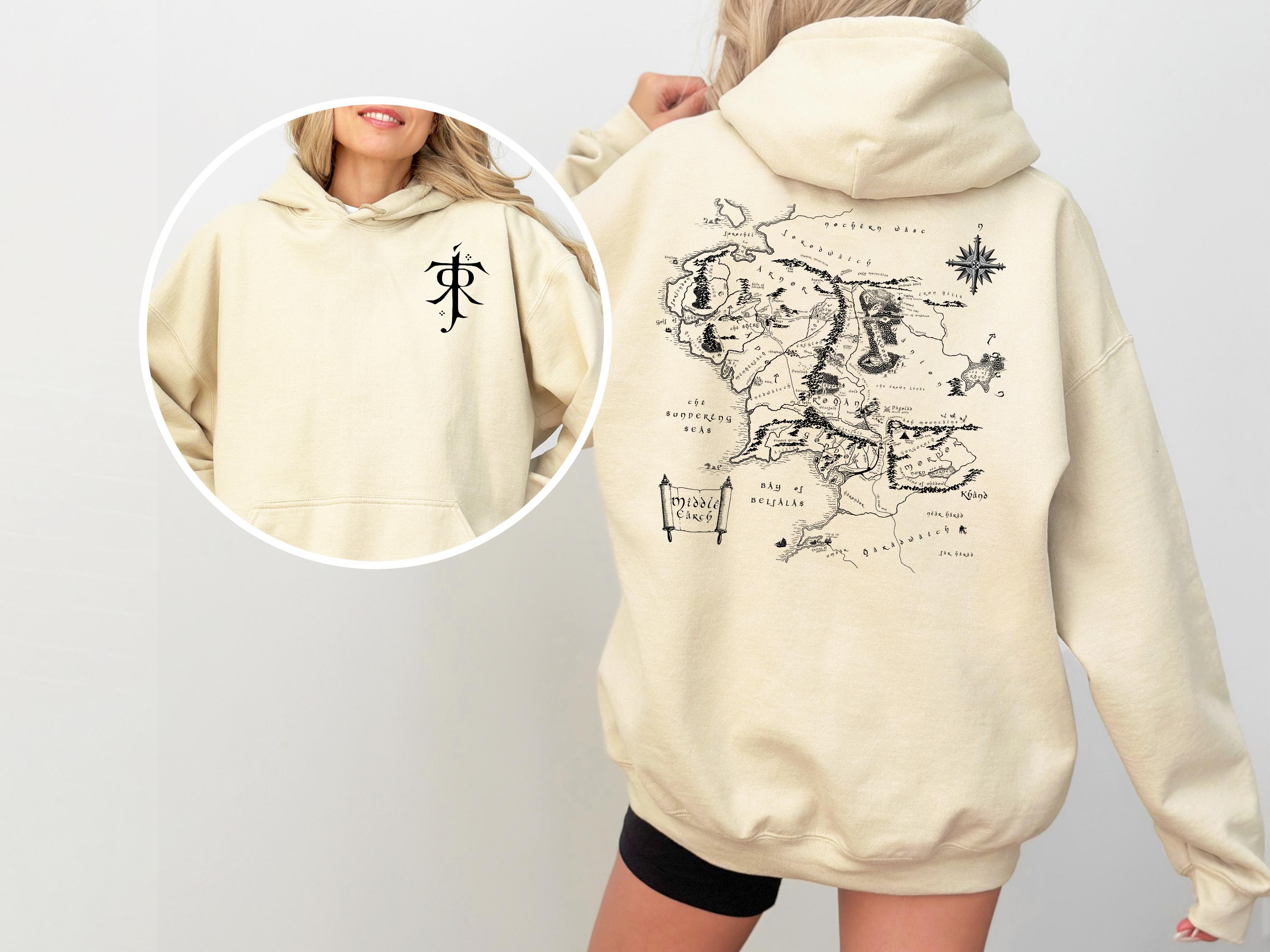 LOTR Middle Earth Map Sweatshirt, the Hobbit Merch Sweater - Etsy