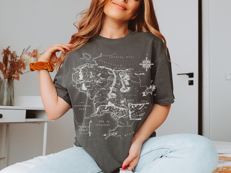 Middle Earth Map Tshirt LOTR Merch the Hobbit Shirt - Etsy