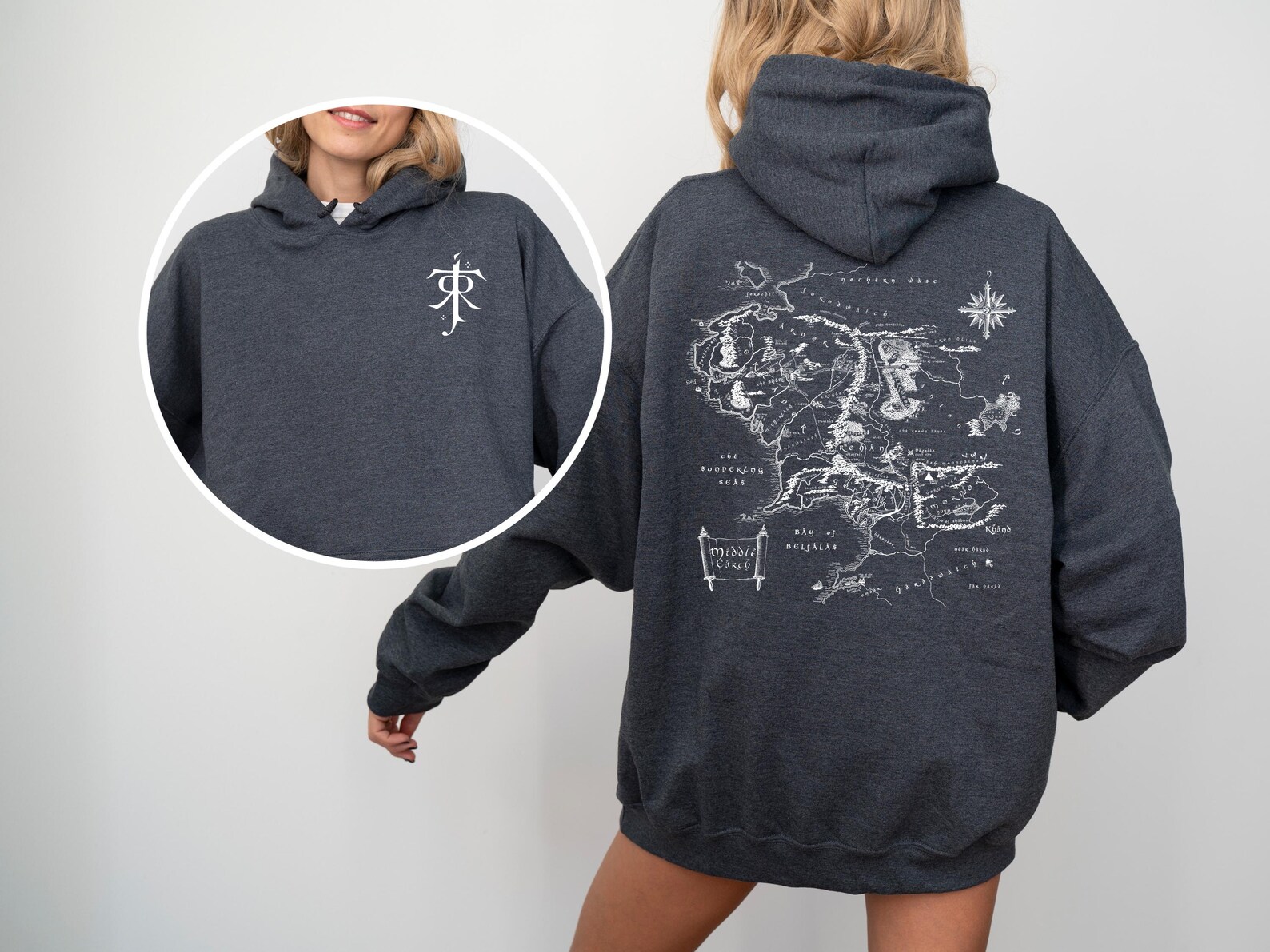 LOTR Middle Earth Map Sweatshirt, the Hobbit Merch Sweater - Etsy