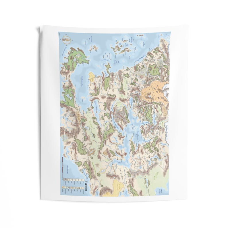 Faerun Map Tapestry, Dungeons and Dragons Decor, Gamer Gift - Etsy