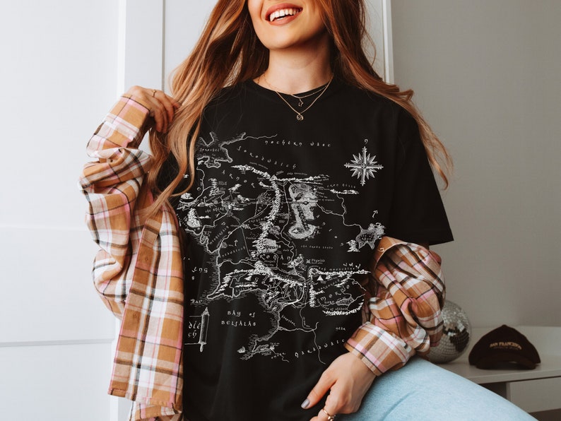 Middle Earth Map Tshirt LOTR Merch the Hobbit Shirt - Etsy