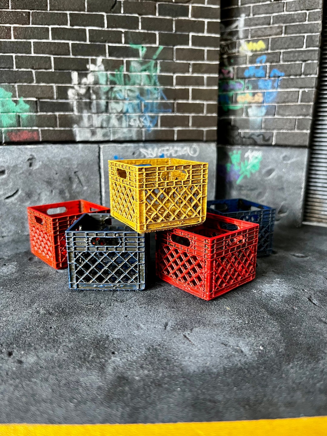 Milk Crates X3 Diorama Accessories for 1:12 Scale Action Figures (mezco ...