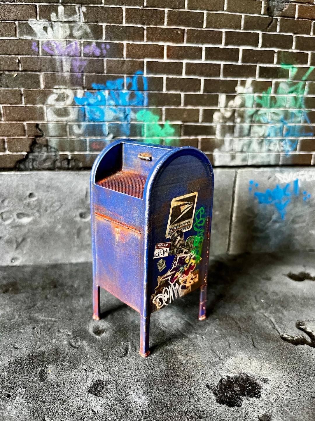 USPS Mailbox / Dropbox Diorama Accessory for 1:12 Scale Action Figures ...