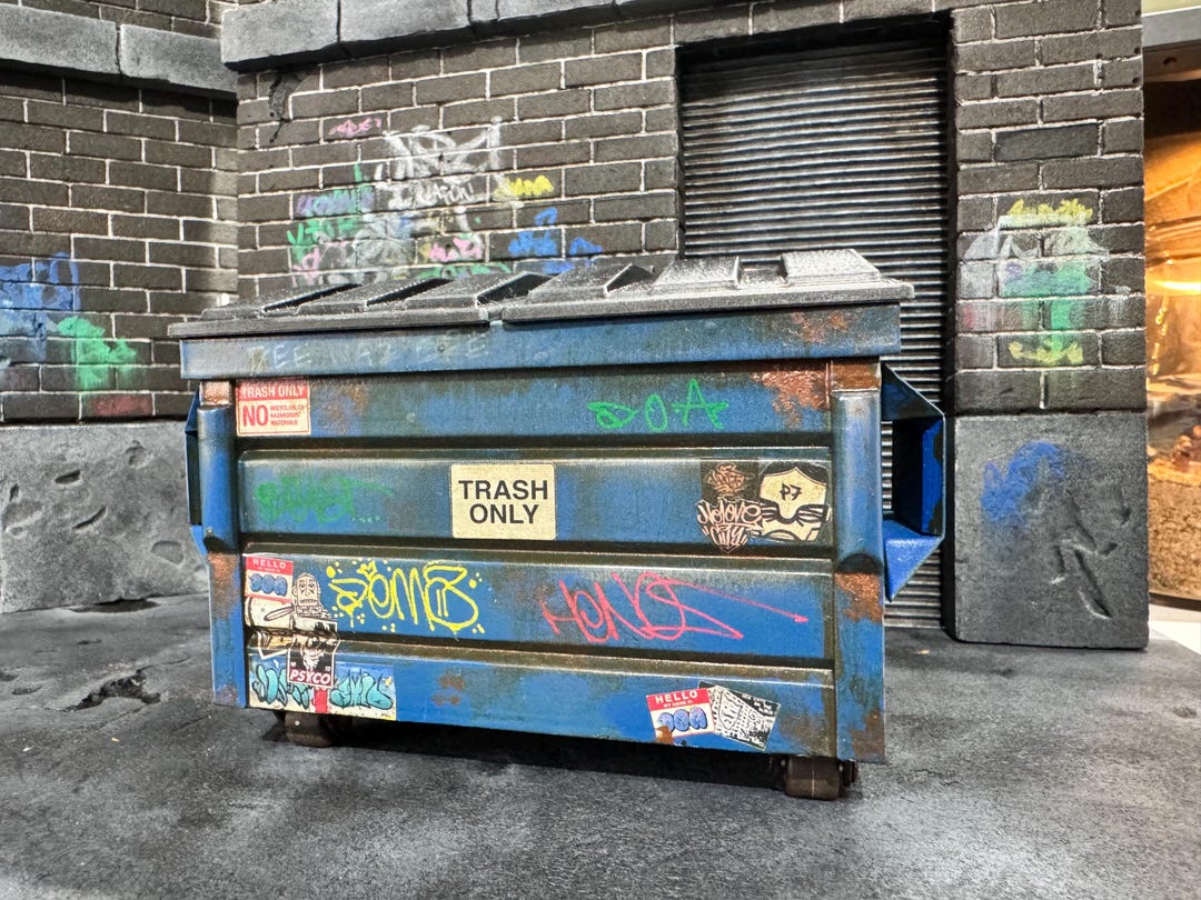 Dumpster & Garbage Bags Diorama Accessory for 1:12 Scale Action Figures ...