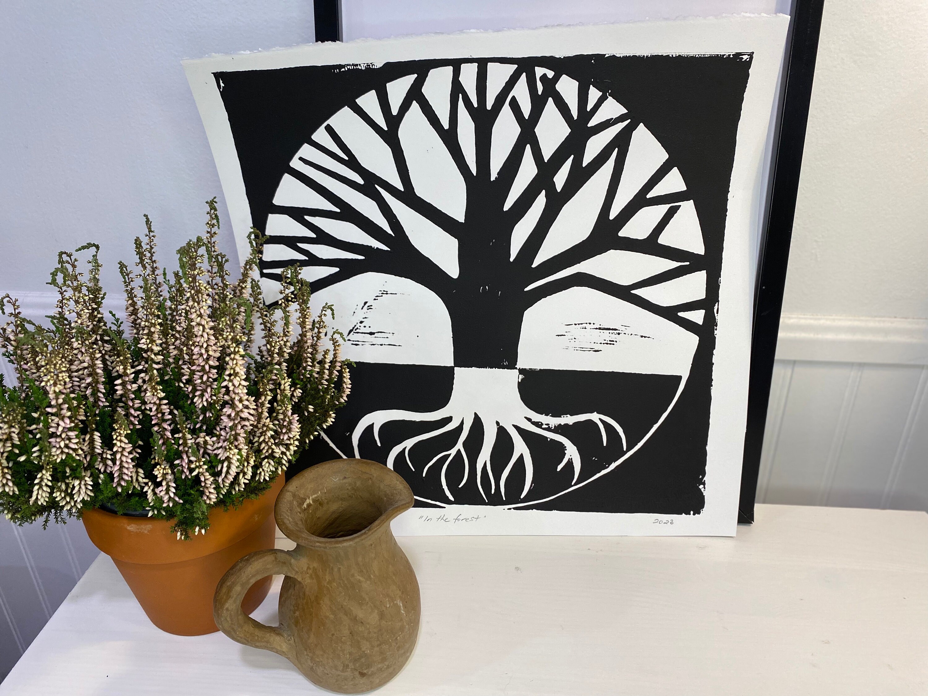 Tree Linocut Print, Tree Wall Art, Tree Linocut Print, Gift Idea ...