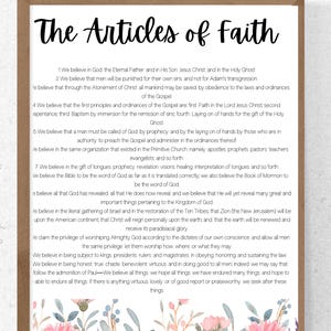 Articles of Faith LDS Primary 13 Articles of Faith Come Follow Me ...