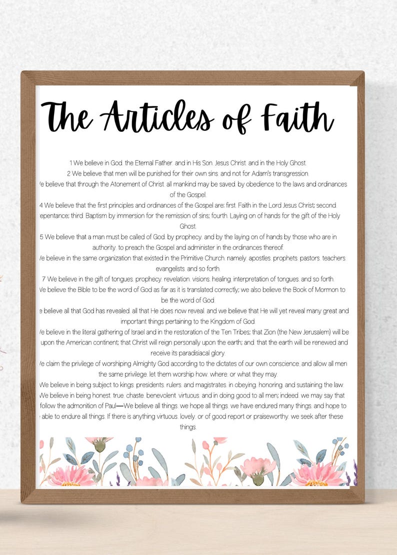 Articles of Faith LDS Primary 13 Articles of Faith Come Follow Me ...