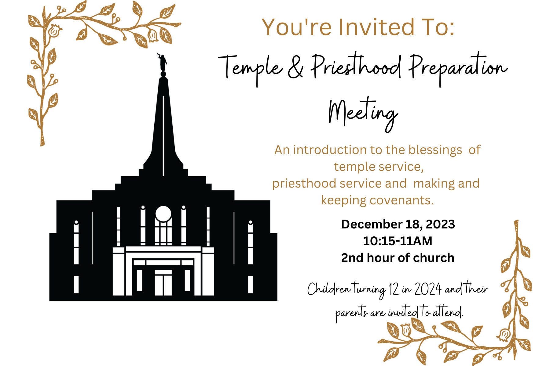 Priesthood and Temple Preview Bundle | Editable Invite | Temple ...
