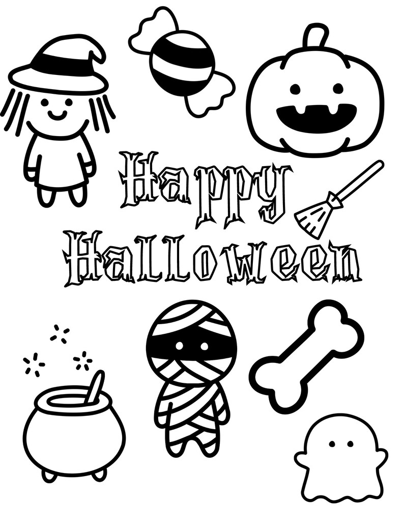 Halloween Coloring Pages | 5 Coloring Pages | Printable Coloring Page ...
