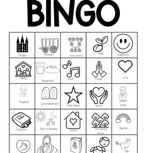 General Conference Bingo Activity LDS General Conference Primary ...