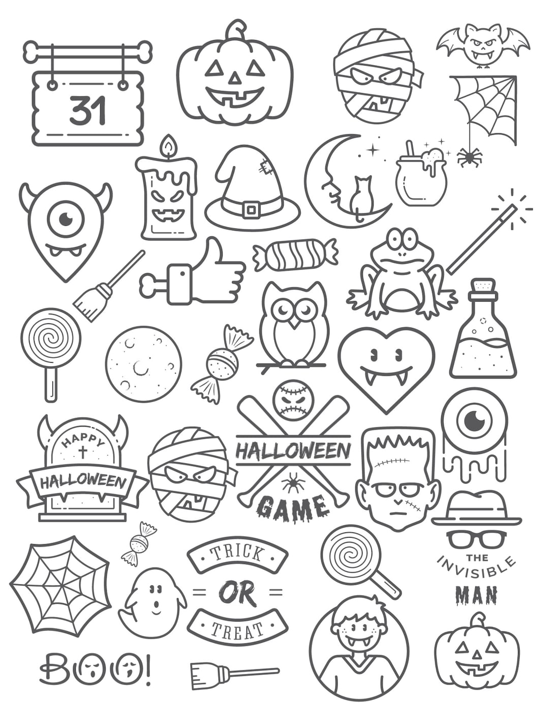 Halloween Coloring Pages | 5 Coloring Pages | Printable Coloring Page ...