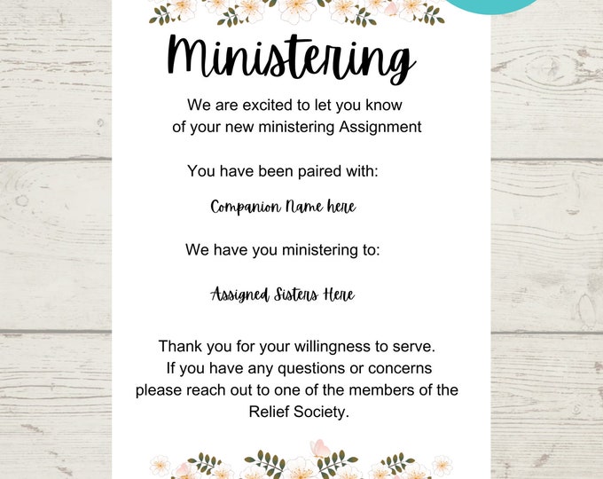 MINISTERING & Friendship Kit, Ministering Printables, RS Printables ...