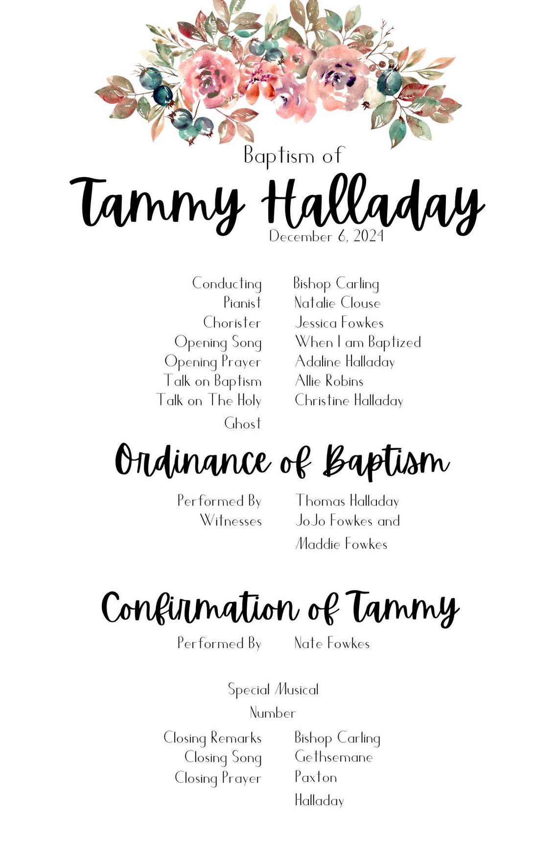 LDS Baptism Program Girl LDS Baptism Program Latter Day Saints Primary ...