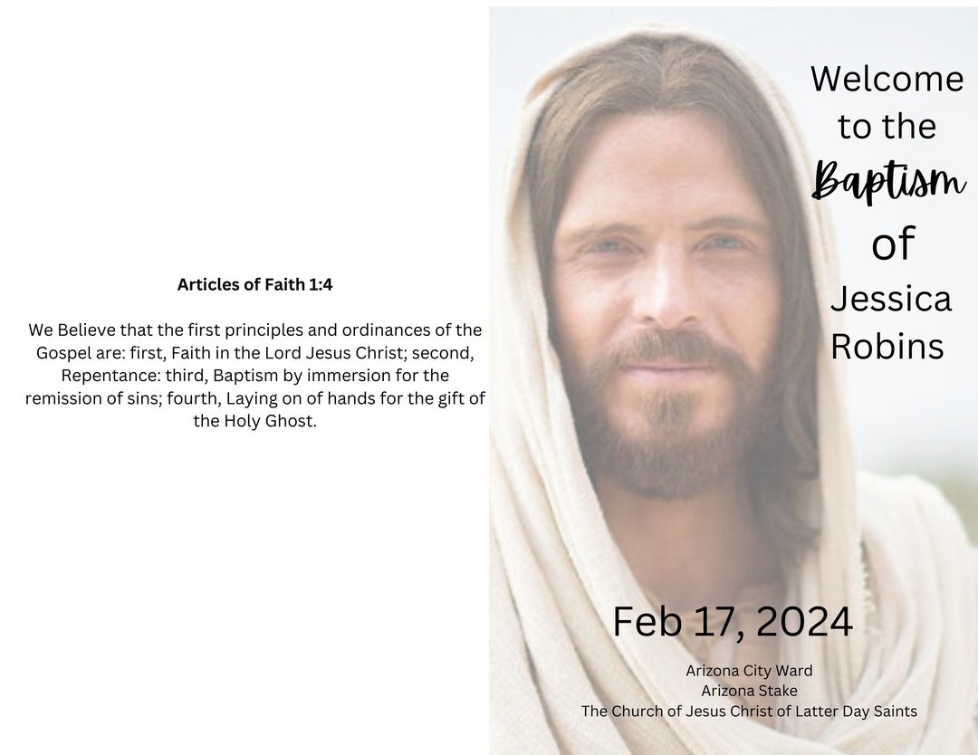 LDS Primary Baptism Program Latter Day Saints Primary Baptism Program ...