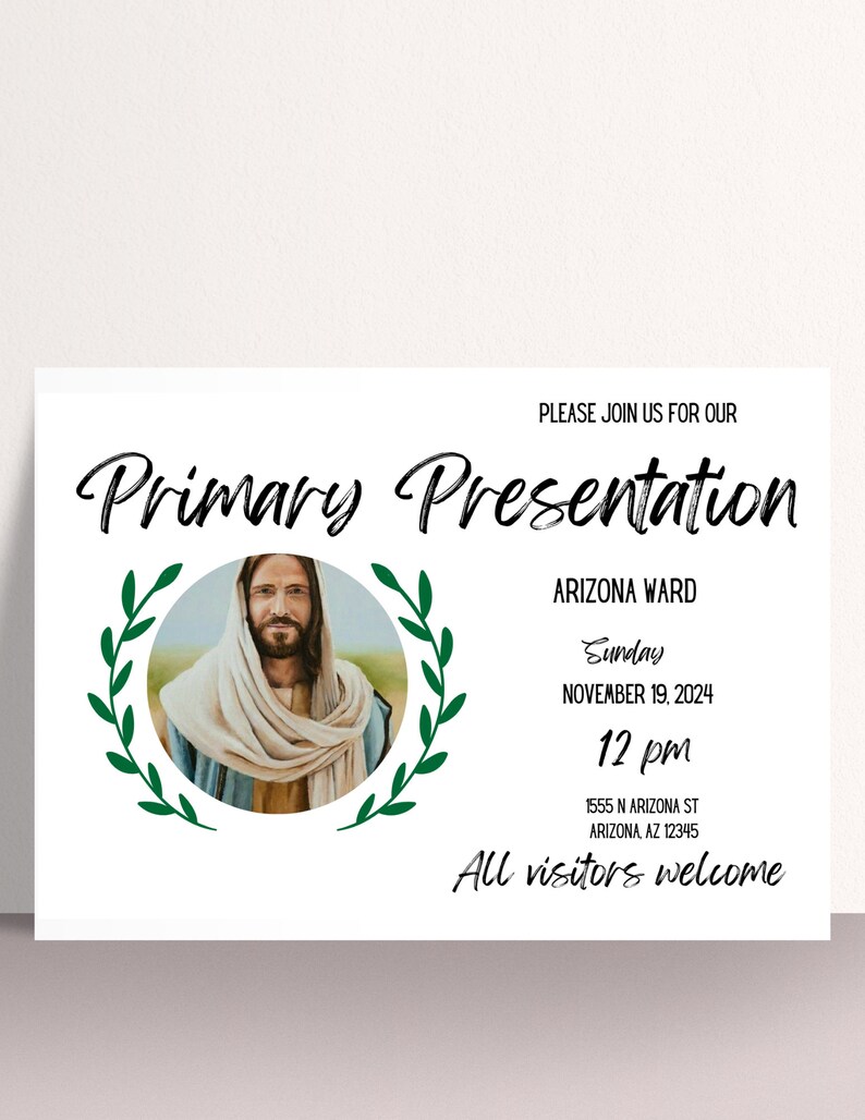 LDS Primary Program Invite | Latter Day Saints Primary | Primary ...