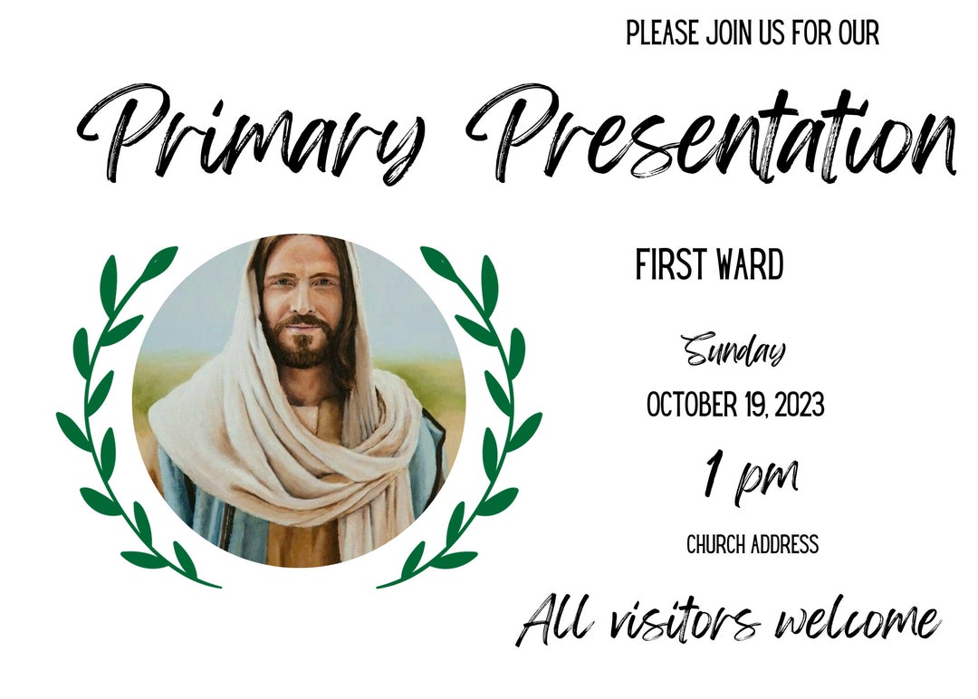 LDS Primary Program Invite Latter Day Saints Primary - Etsy