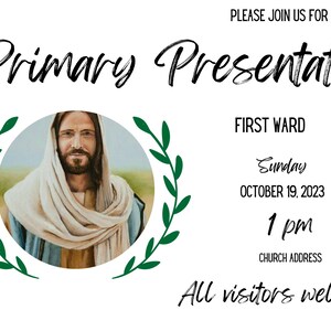 LDS Primary Program Invite | Latter Day Saints Primary | Primary ...