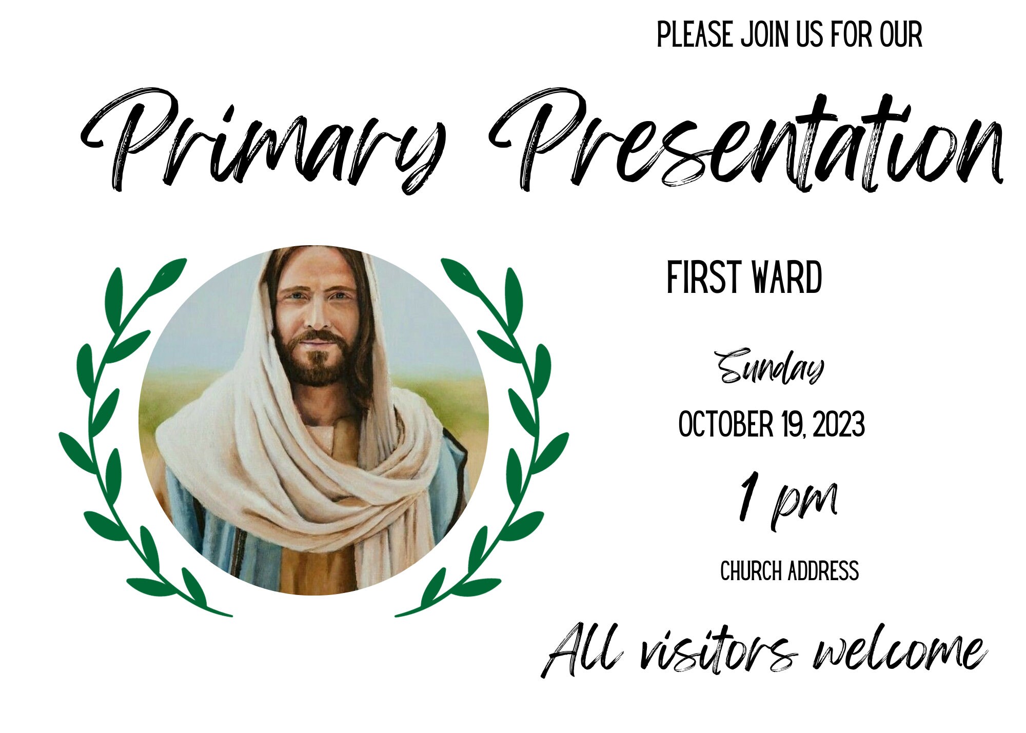LDS Primary Program Invite | Latter Day Saints Primary | Primary ...