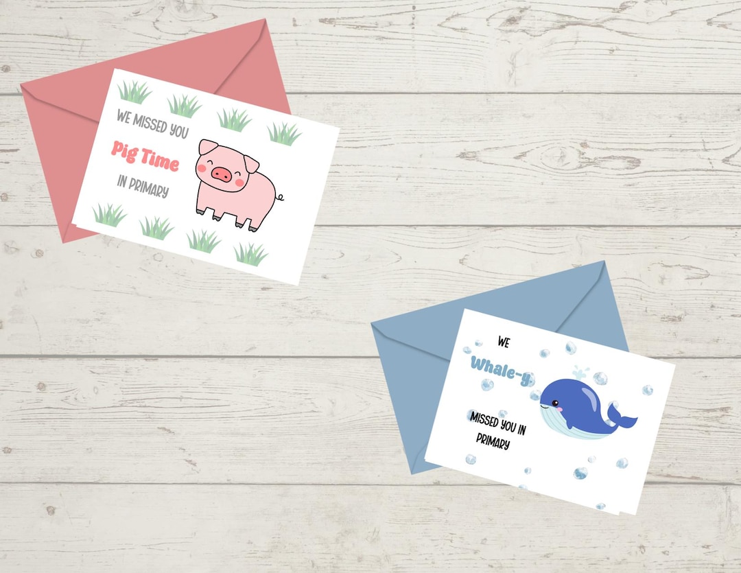 LDS Primary Missed You Cards: Printable Teacher Encouragement for Kids ...