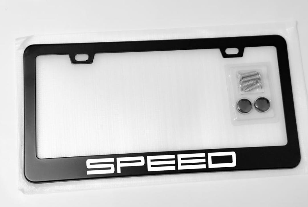 SPEED License Plate Frame for Racing Black Metal Material With Screws ...