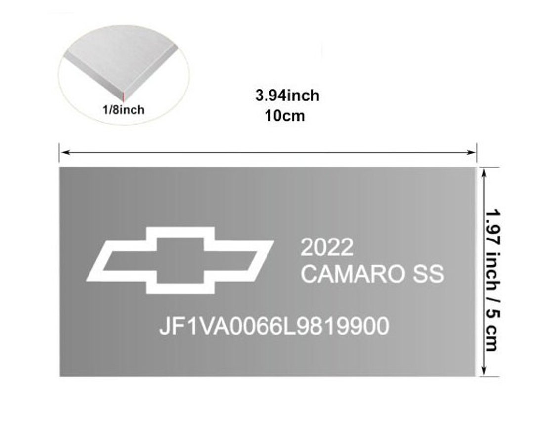 Custom 1xchevy Camaro / SS Interior Engine Engraved Badge Dash - Etsy