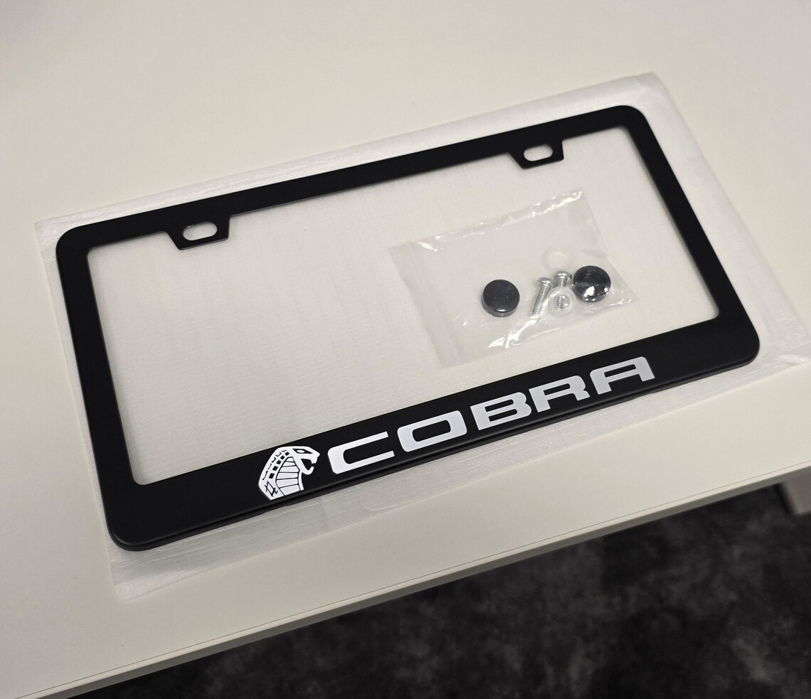 SVT Cobra / Terminator Snake License Plate Frame Premium Black Metal ...