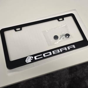 SVT Cobra / Terminator Snake License Plate Frame Premium Black Metal ...