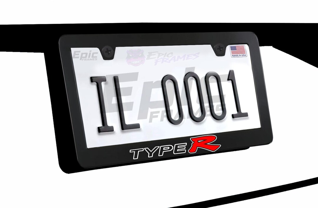 Vintage Type R Racing License Plate Frame Premium Black Metal JDM - Etsy