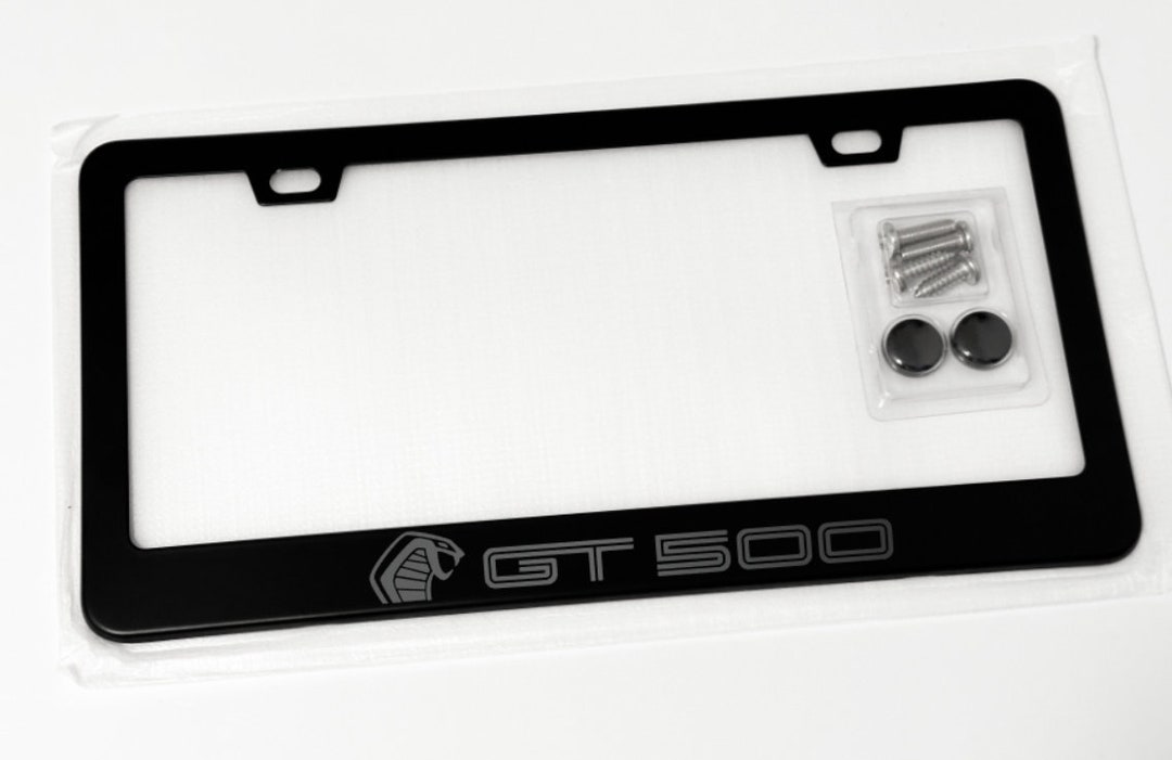 Black on Black GT500 Ghost Effect Premium Black Metal License Plate ...