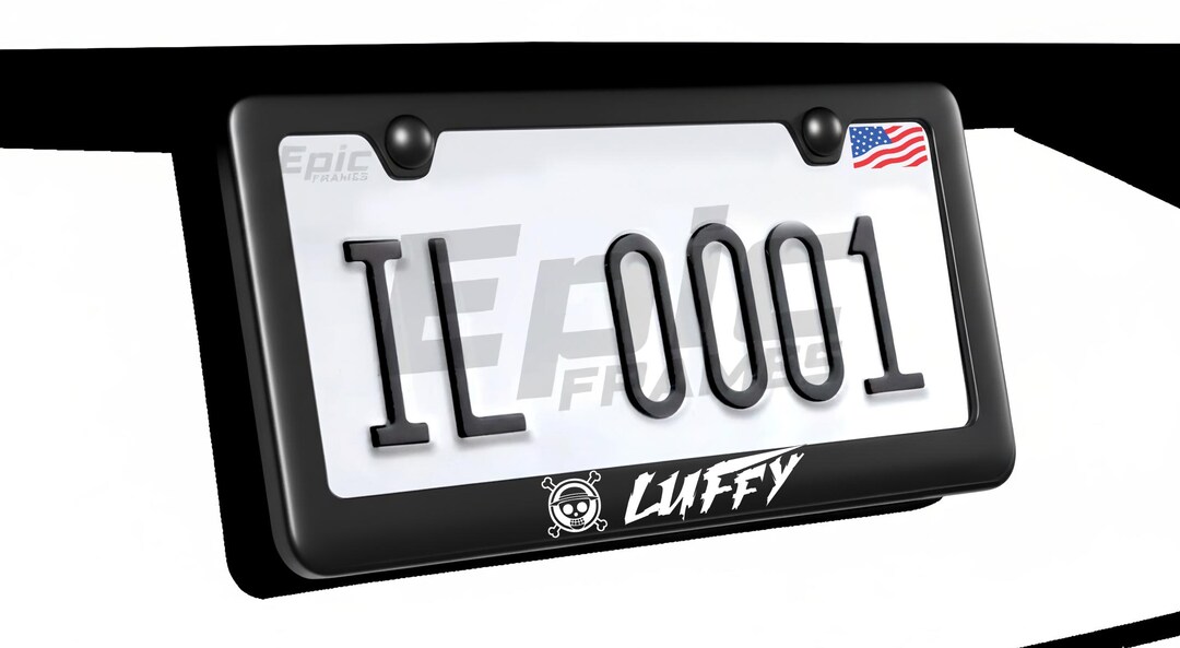 Luffy Straw Hat Pirates Logo One Piece License Plate Frame Premium ...