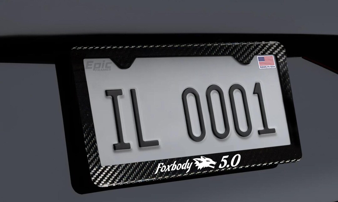 Foxbody Mustang License Plate Frame 100% Carbon Fiber for Mustang 1979 ...