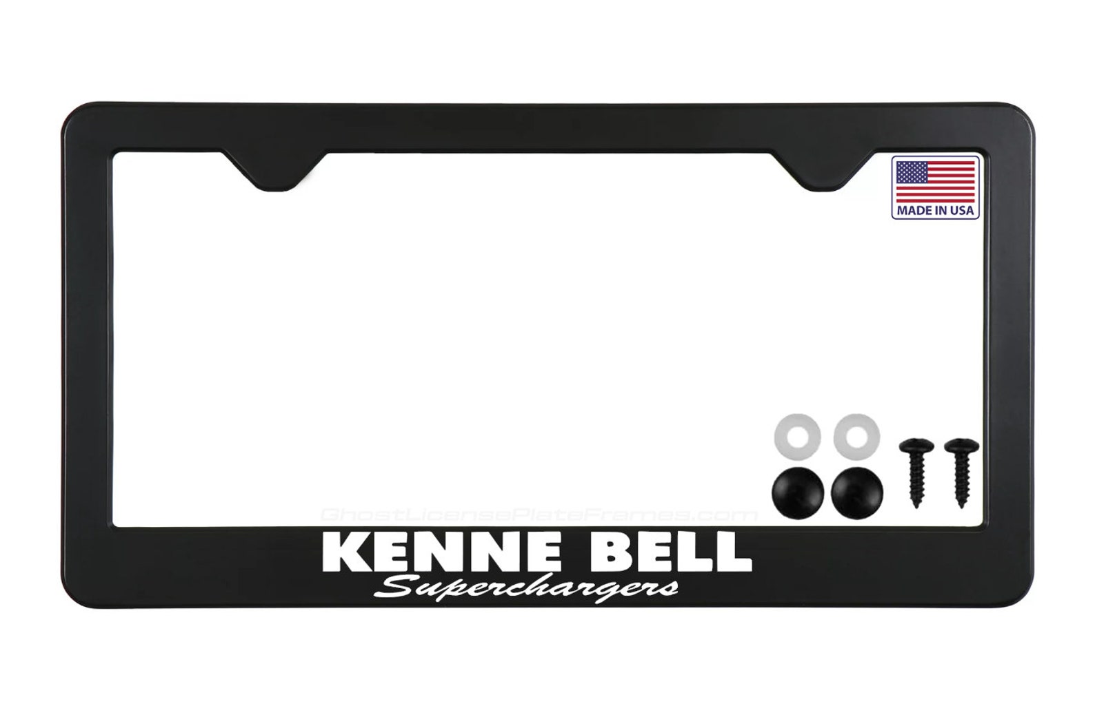 Kenne Bell Supercharged Black Metal License Plate Frame W/ Screws ...