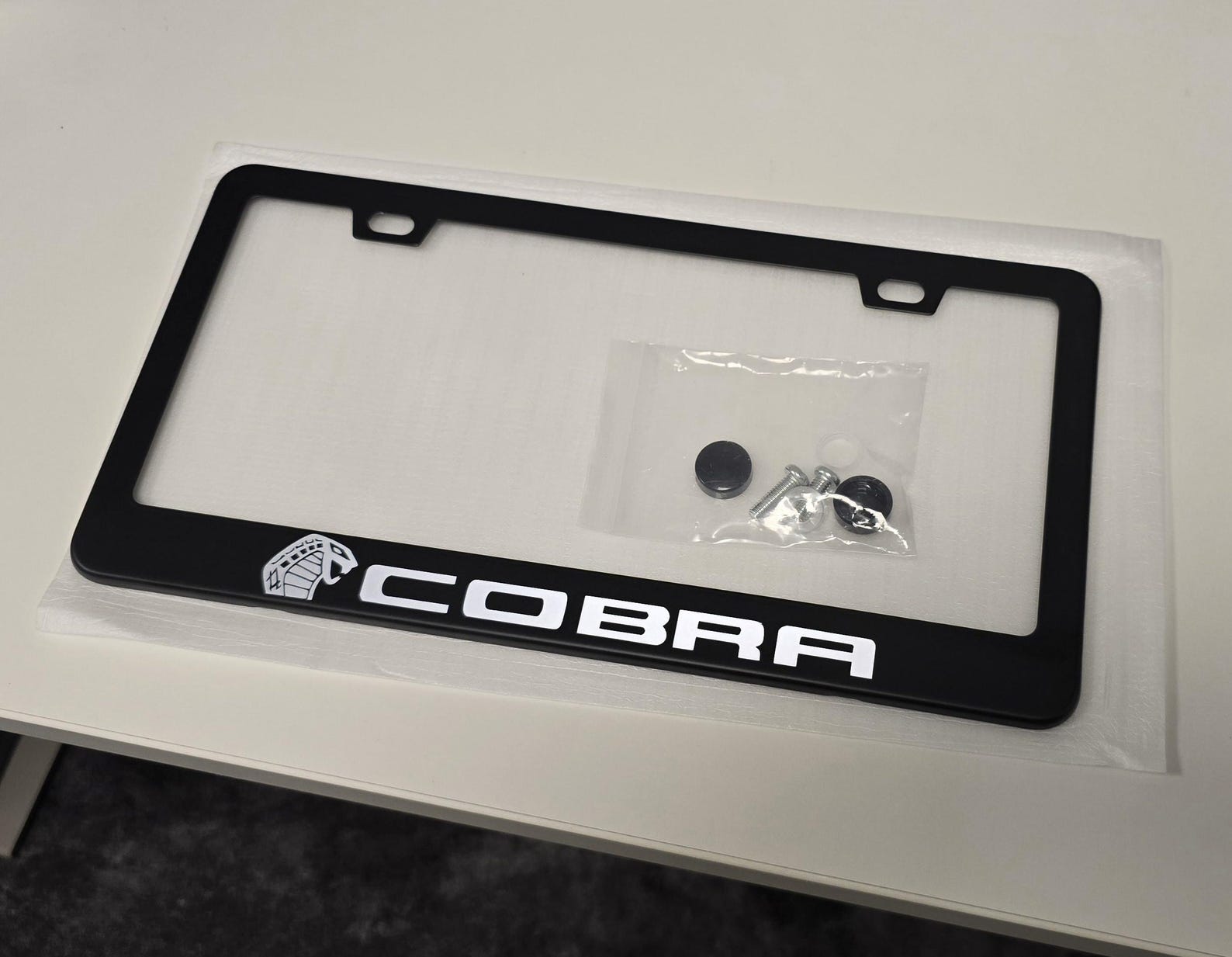 SVT Cobra / Terminator Snake License Plate Frame Premium Black Metal ...