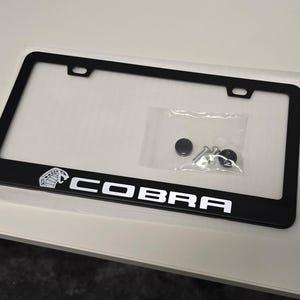 SVT Cobra / Terminator Snake License Plate Frame Premium Black Metal ...