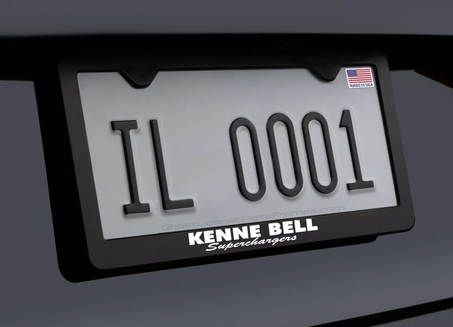 Kenne Bell Supercharged Black Metal License Plate Frame W/ Screws ...