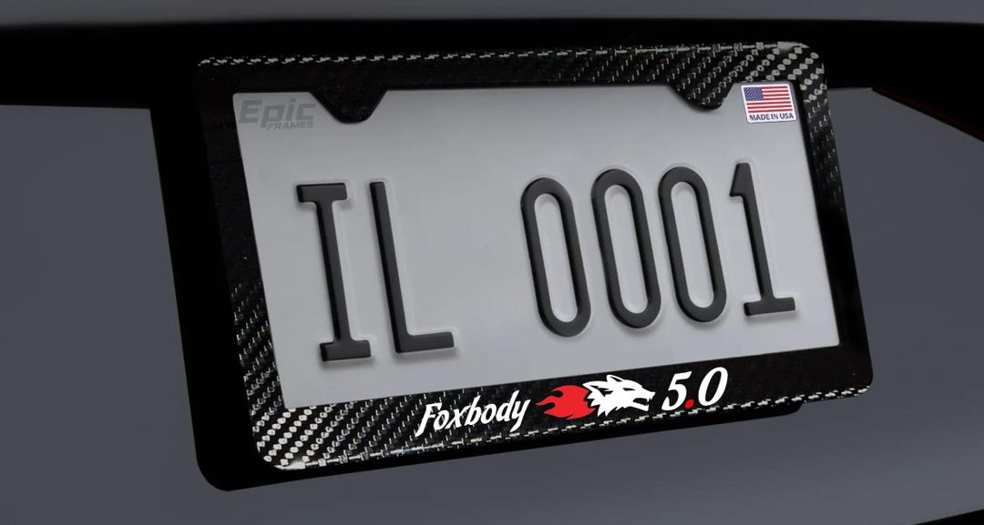 Foxbody Mustang License Plate Frame 100% Carbon Fiber Fits Mustang 1979 ...