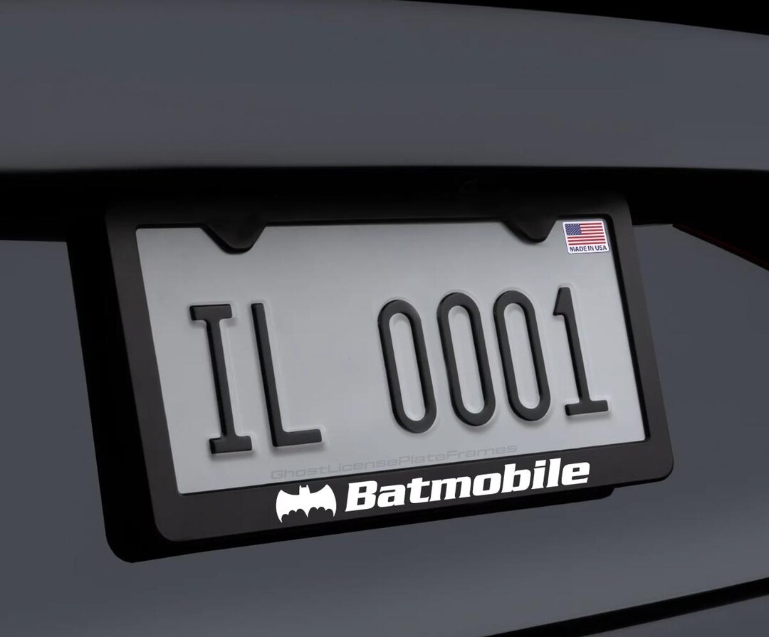 Batmobile License Plate Frame Black Metal tag W/ Screws - Etsy