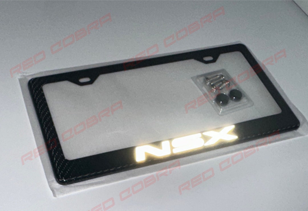 NSX Reflective White TRUE Carbon Fiber License Plate Frame Tag - Etsy