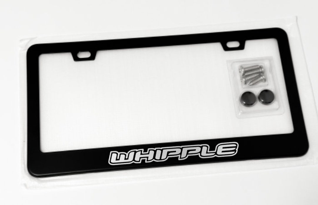 Reflective White Whipple Supercharged on Black Metal License Plate ...