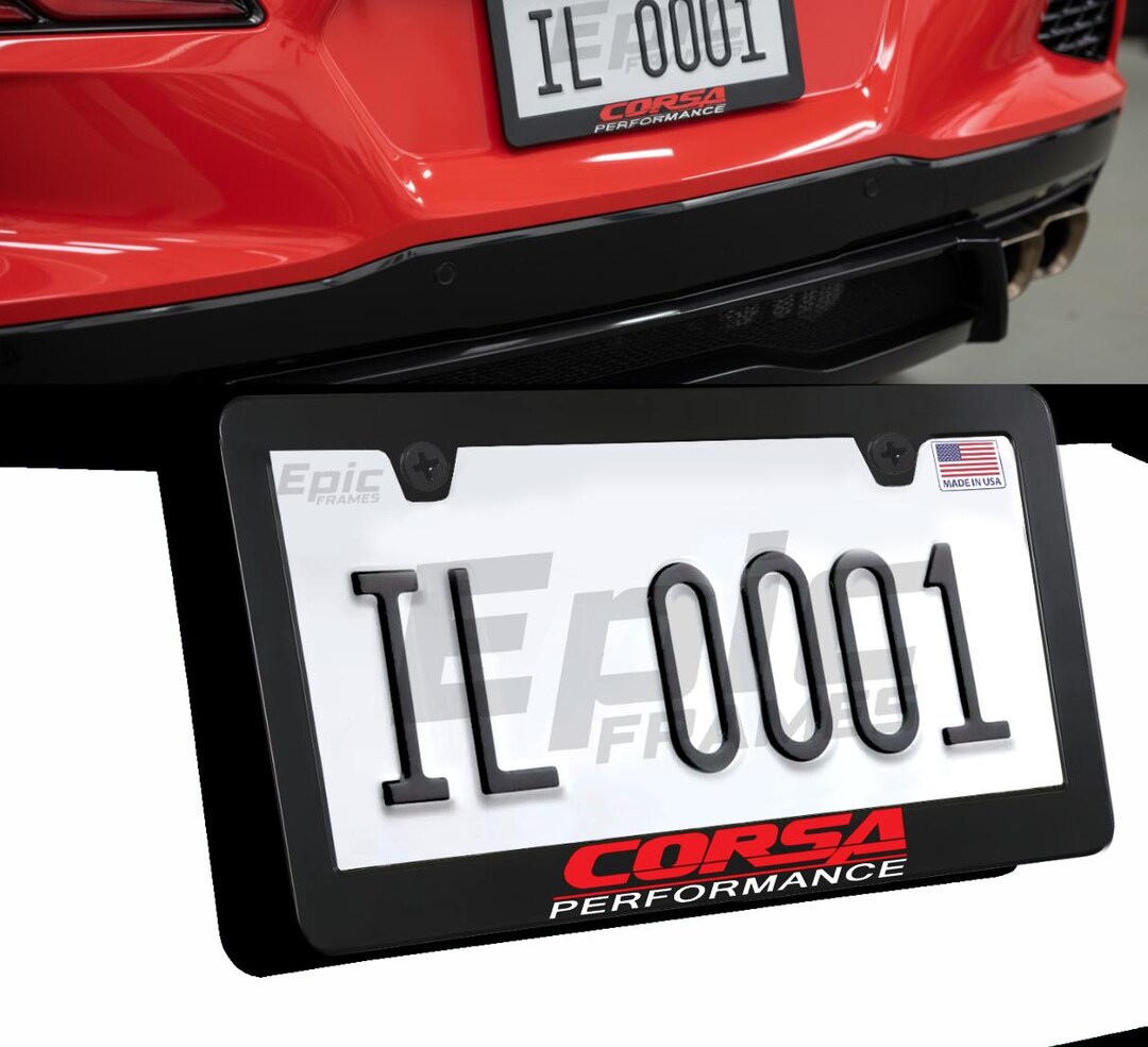 CORSA Performance Exhaust Premium Metal License Plate Frame W/ Screws ...
