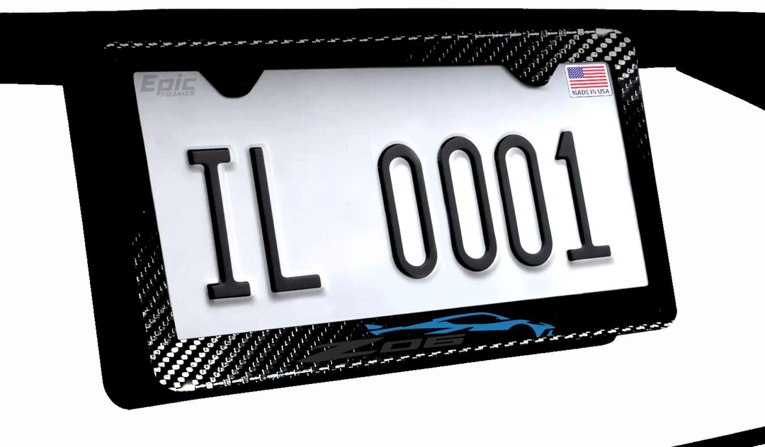 Z06 Corvette C8 Black & Blue TRUE Carbon Fiber License Plate Frame - Etsy